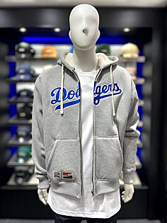 [22FW]뉴에라 MLB 쿠퍼스타운 스크립트 브루클린 다저스 후드 집업 헤더 그레이 13338679 - 마리오몰