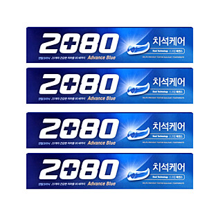 [애경] 치약 2080 어드밴스 치석케어 (블루150g) 4개입 - 마리오몰