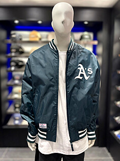 [23SS]뉴에라 MLB 팀 스타디움 재킷 오클랜드 애슬레틱스 다크 그린 13546434 - 마리오몰