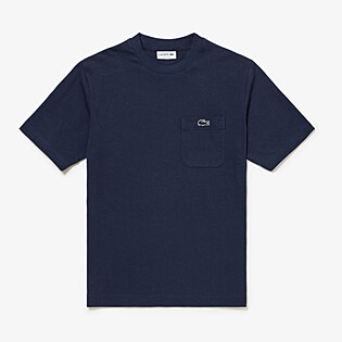 LACOSTE 라코스테 클락 포켓 반팔티 TH5807-166 클래식핏 티셔츠 네이비 - 마리오몰