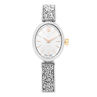 스와로브스키 5656878 Crystal Rock Oval 크리스탈 팔찌형 뱅글 여성 메탈시계 - 마리오몰