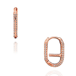 판도라 PANDORA 289682C01 미 파베 링크 로즈 골드 싱글 여성 귀걸이 - 마리오몰